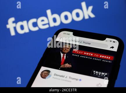 In this photo illustration, the Donald J. Trump's X Profile is seen ...