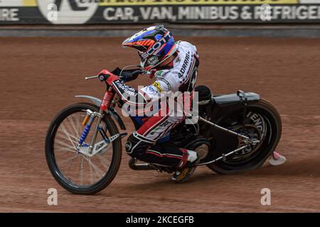 MANCHESTER, UK. MAY 13TH. Steve Worrall in action during the Belle Vue ...