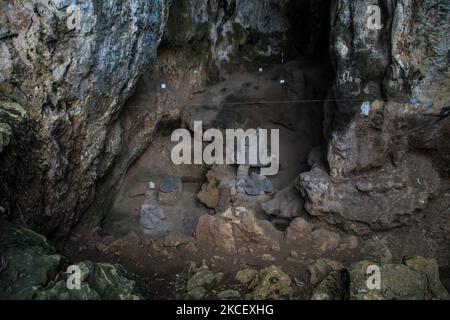 View of Goa Pawon during Puhun Pusaka Karatuan procession on 19 May ...