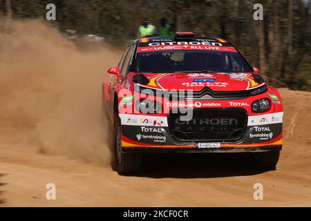 in action during the Shakedown - Baltar of the WRC Vodafone Rally ...