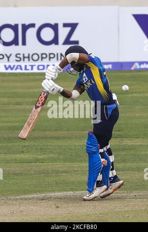 Sri Lanka's Pathum Nissanka plays a shot during the second ODI cricket ...