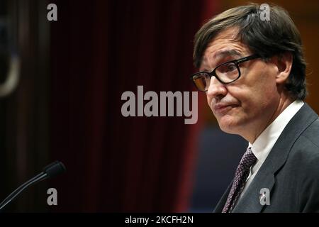 Salvador Illa, from PSC, during the first plenary session of the new ...