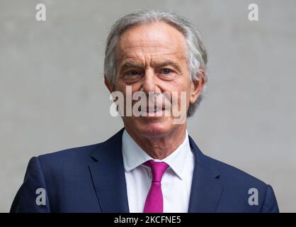 Tony Blair leaves Broadcasting House, London after his appearance on ...