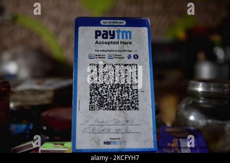 Paytm digital barcode scanner can be seen in Kolkata, India, 11 June ...