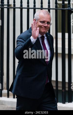 Prime Minister Scott Morrison arrives at a campaign rally in Wodonga ...