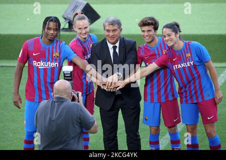 Marta Torrejon during the presentation of the new FC Barcelona shirt ...