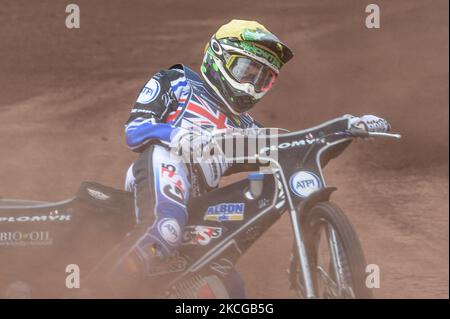 Dan Bewley of Great Britain during the Monster Energy FIM Speedway of ...
