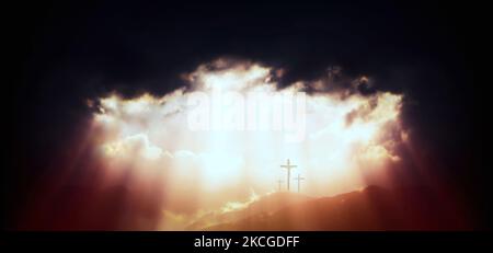 Cross symbolizing the death and resurrection of Jesus Christ Stock ...