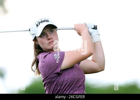 Lindy Duncan hits from the third tee during the final round of the ...