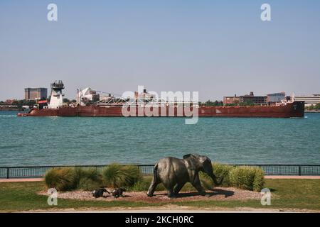 Sculpture of elephants at the Windsor Sculpture Park by the Detroit ...