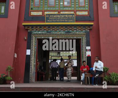 India - Sikkim - the Buddhist Labrang Monastery - prayer wheels Stock ...