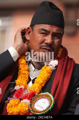 Portrait of Nepali Newar man with traditional hat Dhaka topi Stock ...