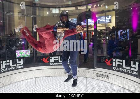 iFly wind tunnel indoor skydiving giving the participant the feeling of ...