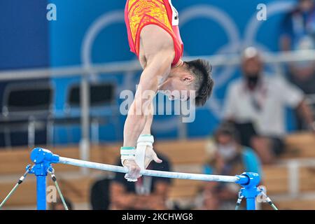 Wei Sun of China during mens all around final in Artistic Gymnastics ...