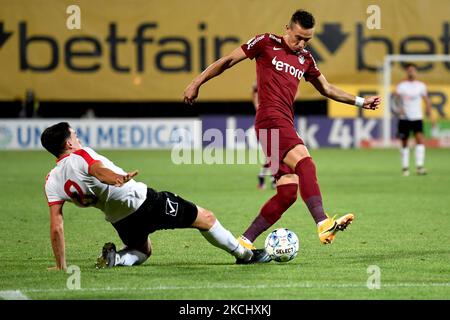 Valentin Costache (red) of CFR Cluj during CFR 1907 Cluj v FCSB ...