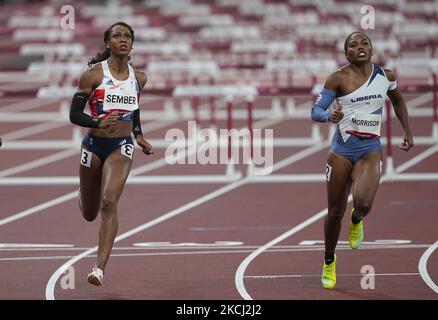 August 1, 2021: Cindy Sember during 100 meter hurdles for women at the ...