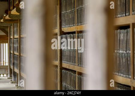 Tripitaka Koreana, wooden printing blocks at Haeinsa temple Stock Photo ...