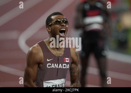 Andre de Grasse wins 200 meter for men at the Tokyo Olympics, Tokyo ...