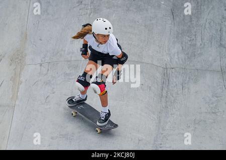 Lilly Stoephasius during women's park skateboard at the Olympics at ...