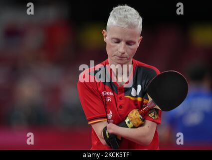 Stephanie Grebe from Germany during table tennis at the Tokyo ...