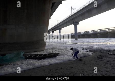 August 26, 2021, New Delhi, India: The heavily polluted waters of ...