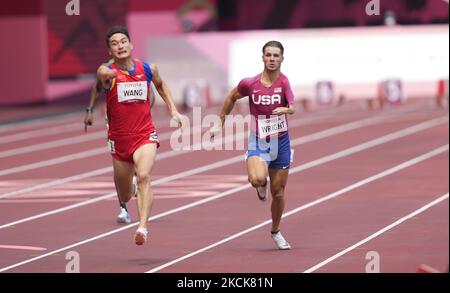 August 27, 2021: Tanner Wright from USA at 100m during athletics at the Tokyo Paraolympics ...