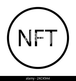 NFT coin line icon, unique token and blockchain, non fungible token ...