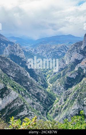La Hermida gorge from Santa Catalina lookout point, Cantabria in Spain ...