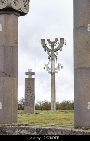 Famous Didgori battle monument with giant swards and sculptures ...