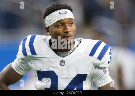 Indianapolis Colts cornerback Isaiah Rodgers (34) against the Denver ...