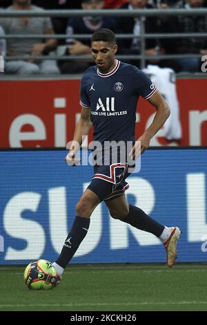 Achraf Hakimi of PSG in action during the Ligue 1 Uber Eats match ...
