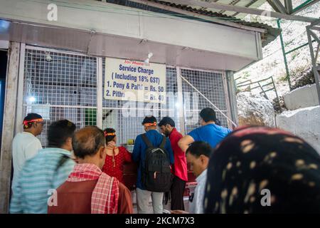 July 5th 2022 Katra, Jammu and Kashmir, India. A Public Notice board ...