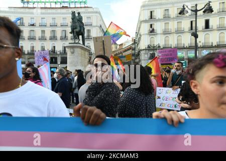 LGBT activists protest against homophobic crimes in Madrid on 11st ...