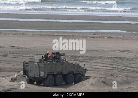 Cm32 armoured vehicles are deployed to carry out a shore defense ...