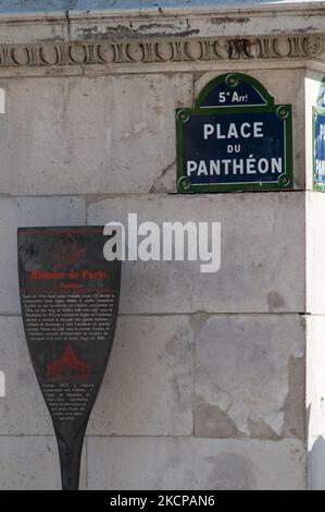 Pantheon Square during the visit of President Emmanuel Macron with ...