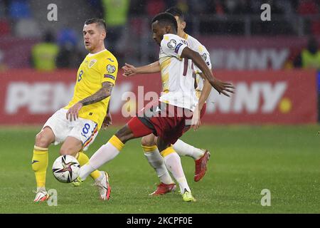 Alexandru Cicaldau and Solomon Udo during the FIFA World Cup Qatar 2022 ...