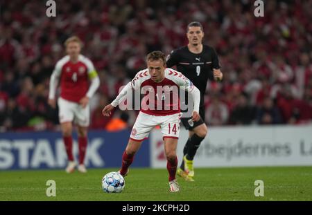 Mikkel Damsgaard of Denmark during Denmark against Austria, World Cup ...