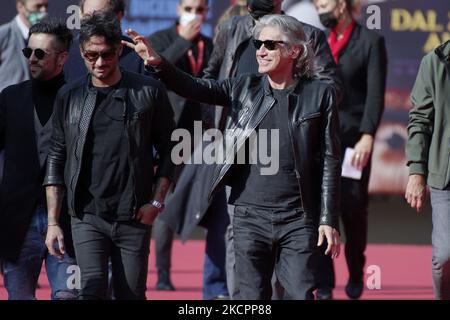 Fabrizio Moro and Luciano Ligabue attend the red carpet of the "Luciano ...