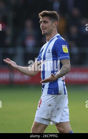 Gavan Holohan of Hartlepool United reacts after going close to scoring ...