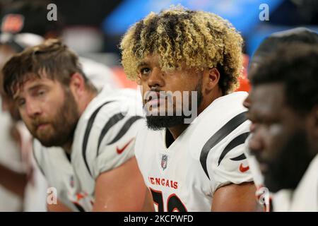 Cincinnati Bengals guard Jackson Carman (79) enters the field during ...