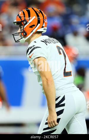 Cincinnati Bengals kicker Evan McPherson, left, kick the ball with ...