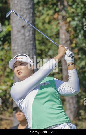 Hae Ran Ryu, of South Korea, plays a shot from the second tee during ...