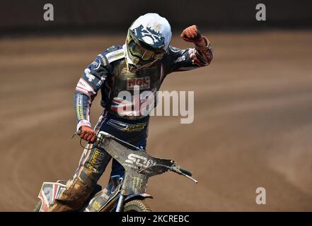 Dan Bewley of Great Britain during the Monster Energy FIM Speedway of ...