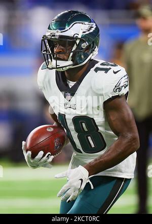 Philadelphia Eagles wide receiver Jalen Reagor makes a catch during NFL ...