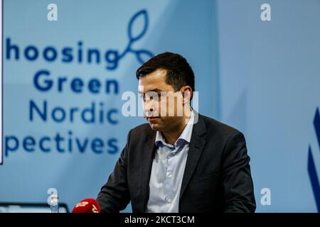 Mute Bourup Egede, Greenland prime minister participates a televised ...