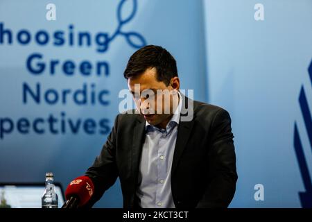 Mute Bourup Egede, Greenland prime minister prepares for a televised ...