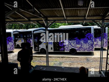 The Kita Trans Pakuan Bus seen at city hall in Bogor, West Java ...
