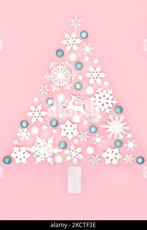 Fantasy Christmas reindeer, snowflake and tree bauble decoration ...