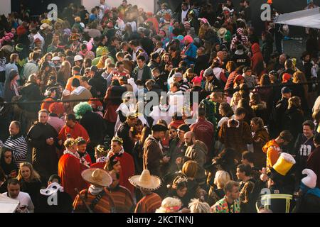carnival reveller celebrate during the carnival opening in cologne ...