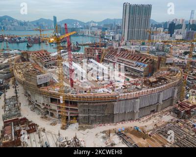 General view of the Kai Tak Stadium following the opening ceremony in ...